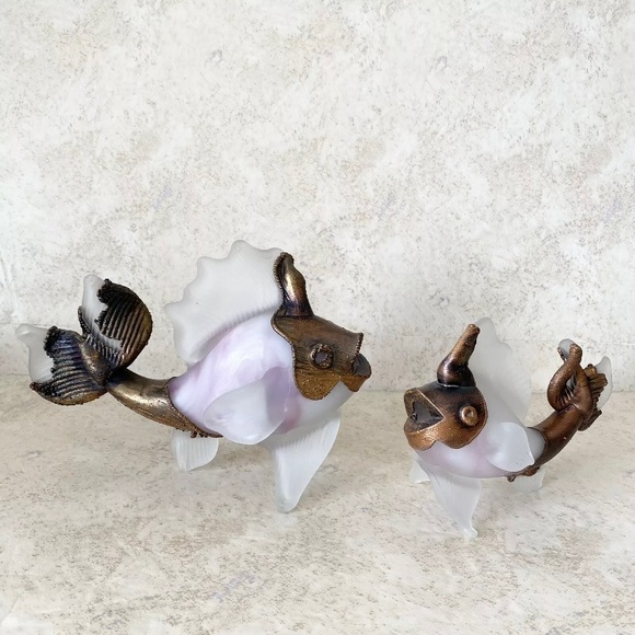 Vintage | Accents | Rare Filip Ravert Signed Frosted Pink Glass Mom ...